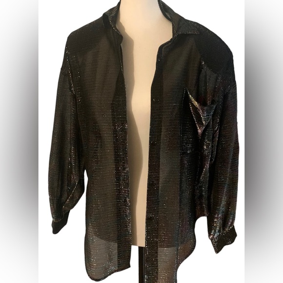 Soho | Tops | Vintage Soho 8s Multi Color Mylar And Acetate Long Sleeve ...